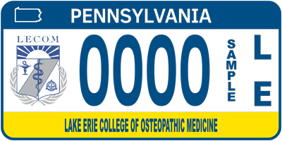 LECOM License Plate - Lake Erie College of Osteopathic Medicine